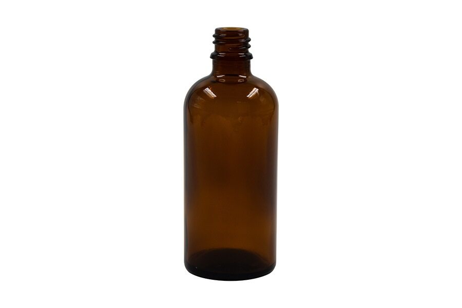 100 ml Amber Glass Vertical Dropper Bottle 18 GL Tamper Evident ...